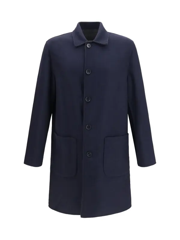 Etro Soho Reversible Wool-blend Coat - Blue