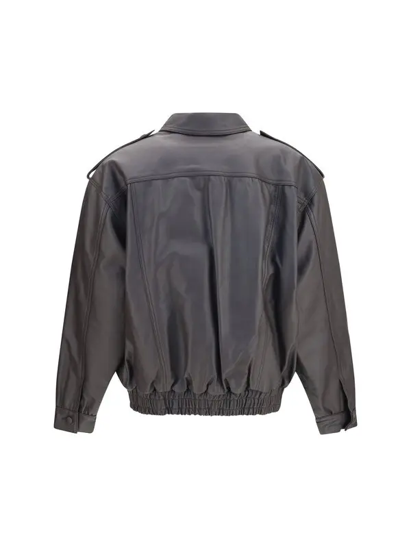 BLAZÉ MILANO Blazè Milano Charlie Ares Leather Bomber Jacket - Black