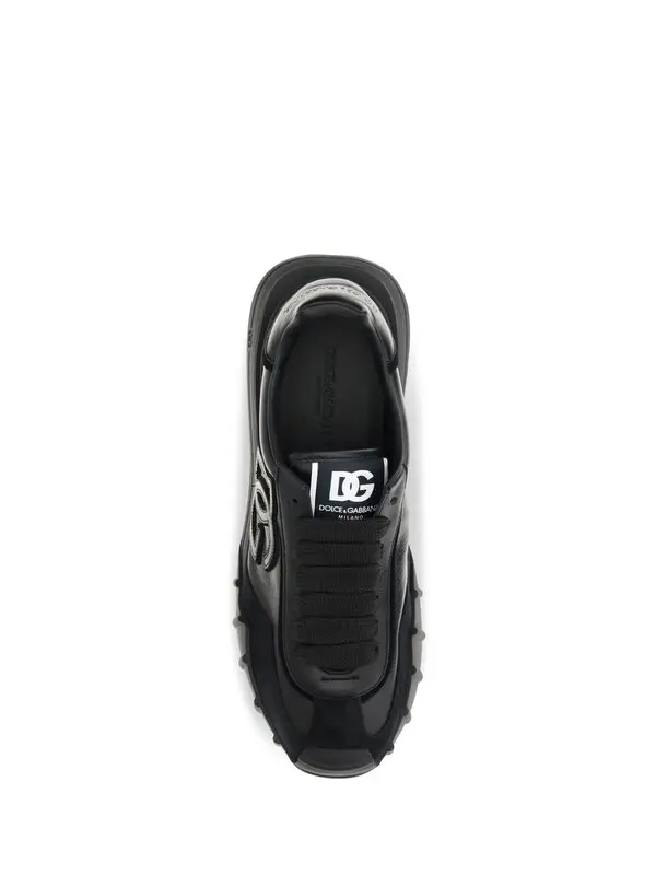 Dolce & Gabbana Athletic Fabric And Leather Lace-up Sneakers - Black
