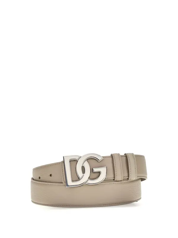Dolce & Gabbana Calfskin Leather Belt - Cream