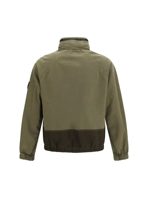 Stone Island Technical Outerwear Jacket With Zipper Details And Logo Patch