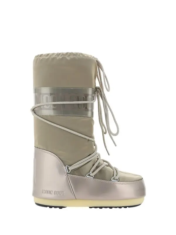 Moon Boot Icon Glance Knee-high Lace-up Boots - Cream