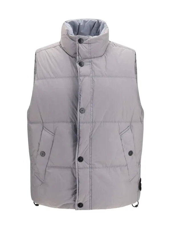Stone Island Crinkle Reps Ny Padded Vest - Gray