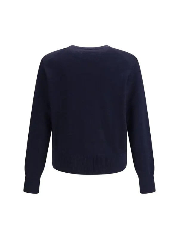 AMI Paris De Coeur Crew Neck Knit Sweater - Blue