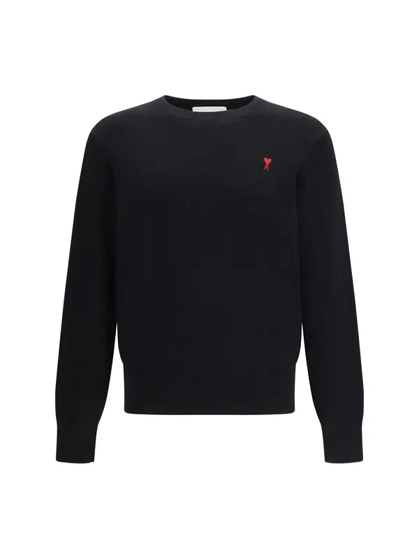 AMI Paris De Coeur Crew Neck Pullover - Black