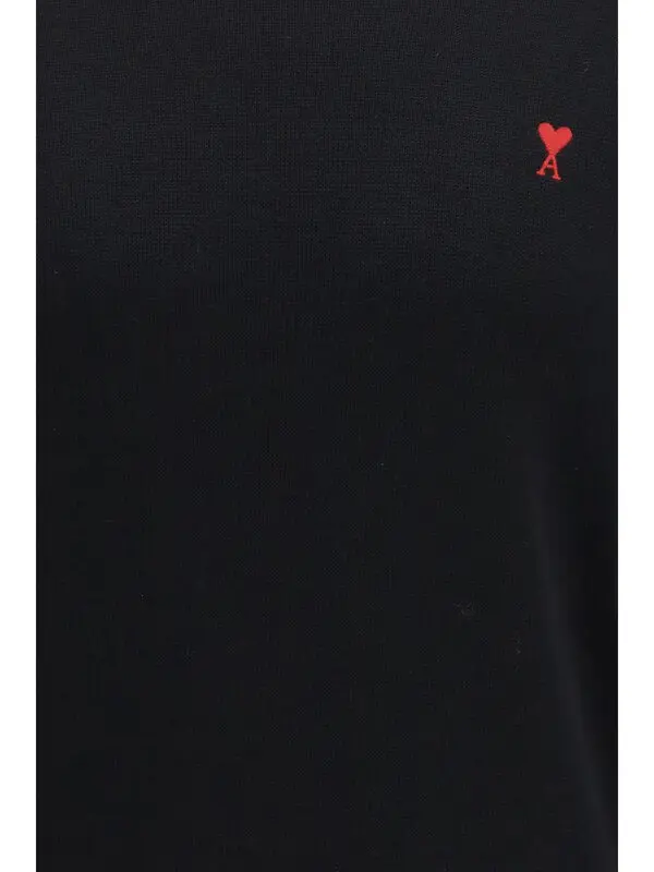 AMI Paris De Coeur Crew Neck Pullover - Black