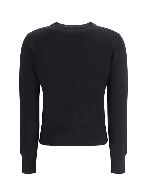 AMI Paris De Coeur Merino Wool Cardigan