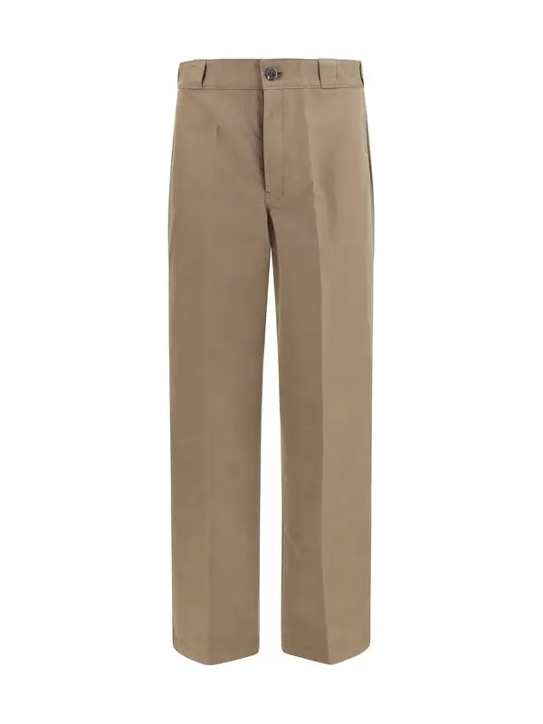 Prada Technical Wide-leg Pants In Canvas - Brown
