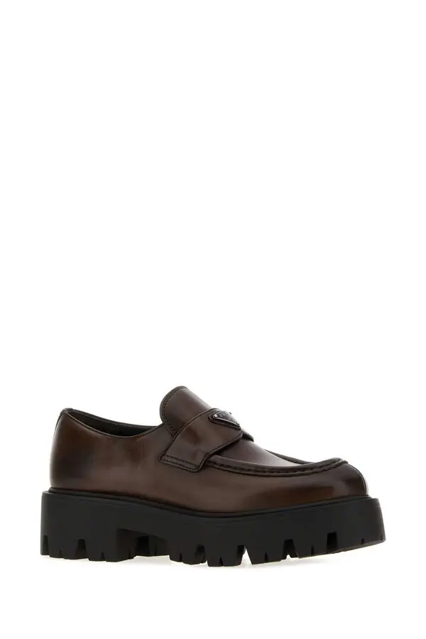 Prada Dark Leather Loafers