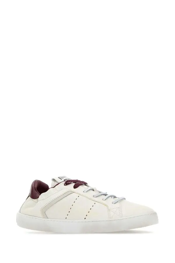 Miu Miu Ivory Leather Sneakers - White