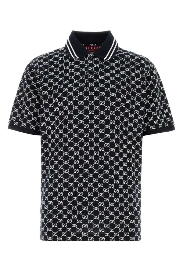 Gucci Embroidered Piquet Polo Shirt
