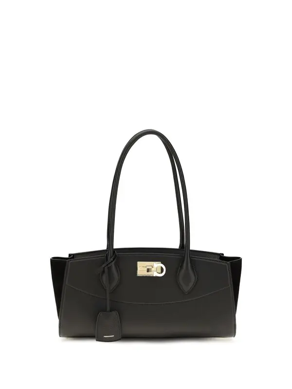 FERRAGAMO Studio Soft East West Shoulder Bag - Black