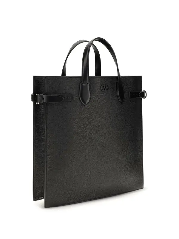 Valentino Garavani Medium Grained Leather Shopping Bag