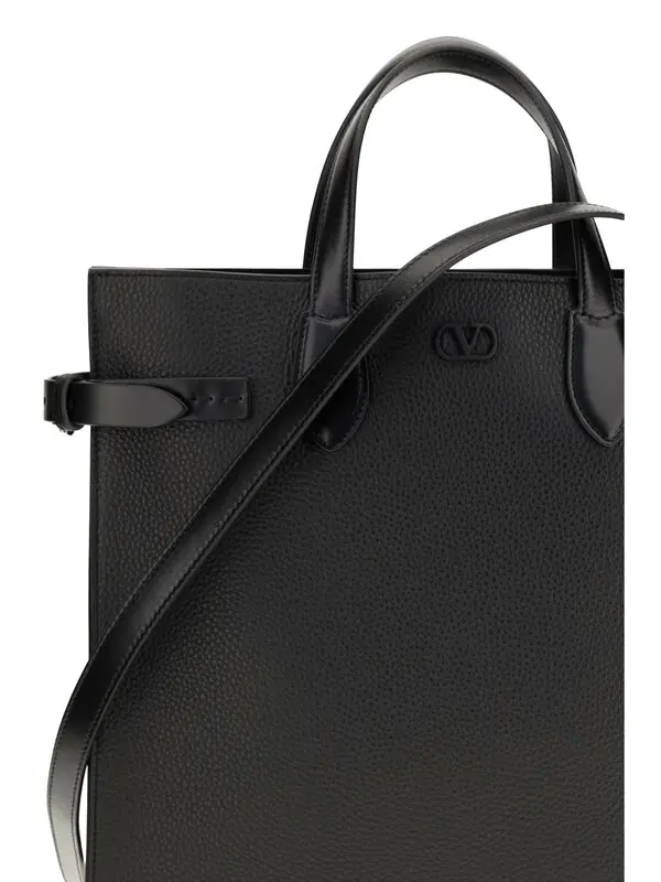 Valentino Garavani Medium Grained Leather Shopping Bag