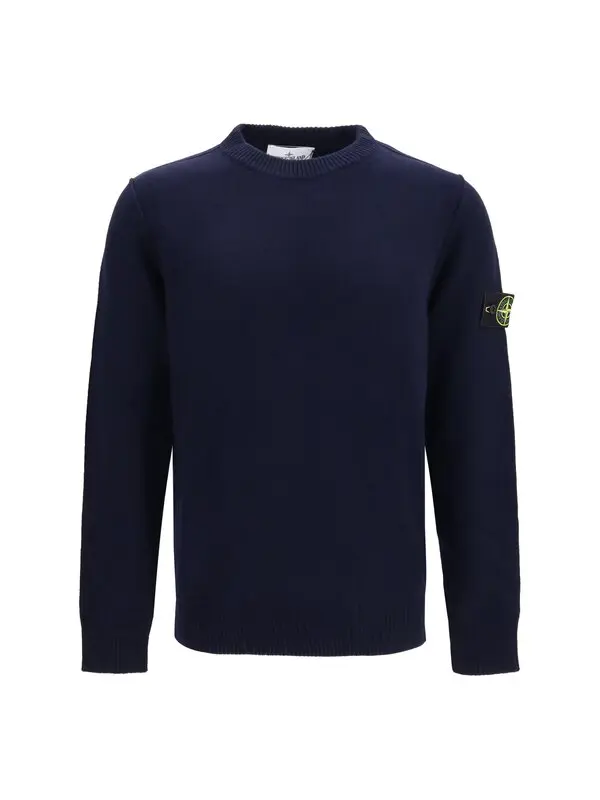 Stone Island Sweater Crewneck With Logo Patch On The Sleeve