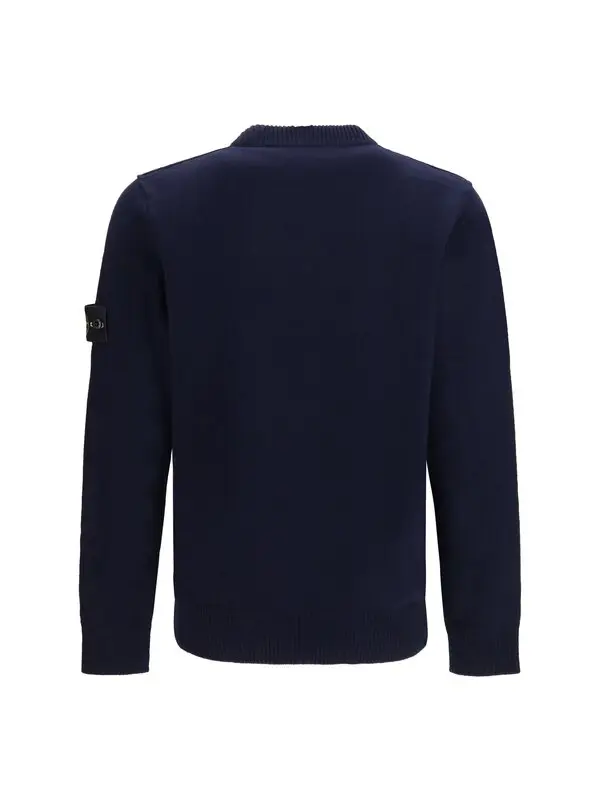 Stone Island Sweater Crewneck With Logo Patch On The Sleeve