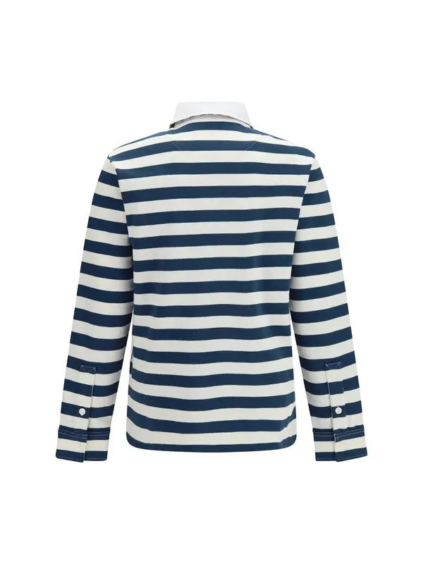 Burberry Striped Long-sleeve Cotton Polo - Multicolor