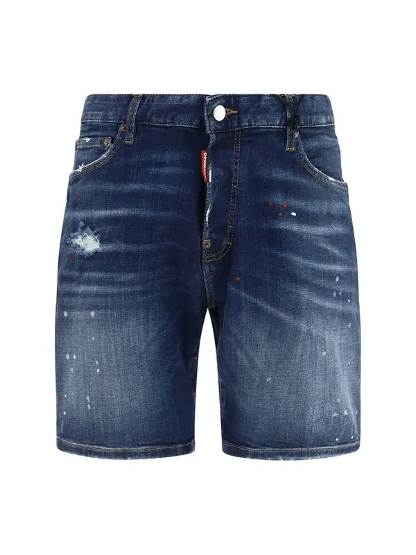 Dsquared2 Distressed Denim Bermuda Shorts