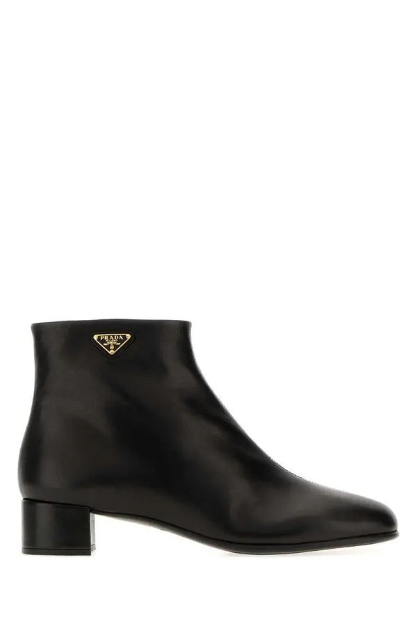 Prada Nappa Leather Ankle Boots - Black