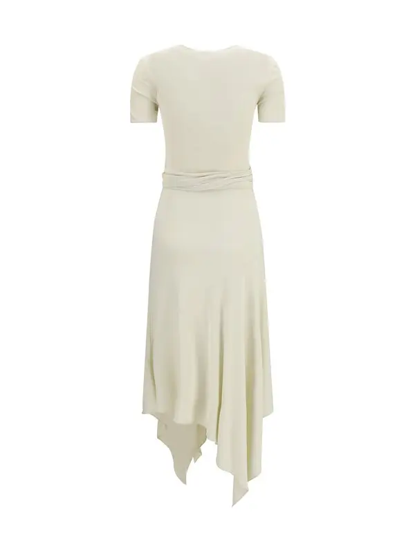 Alaïa Belted Midi Dress In Jersey - Multicolor