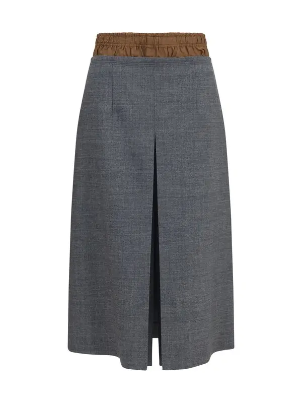 Prada Midi Skirt With Topstitching