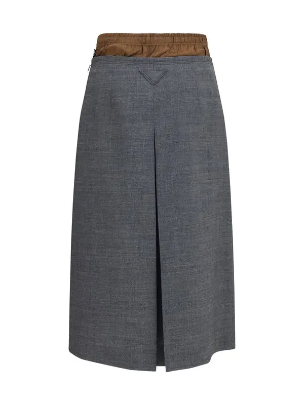 Prada Midi Skirt With Topstitching