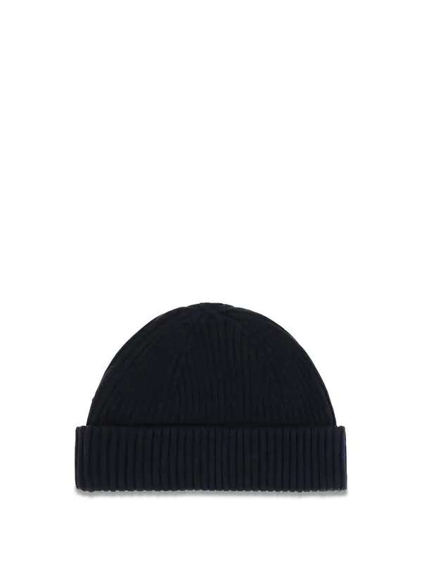 PARAJUMPERS Ribbed Knit Logo Beanie - Blue