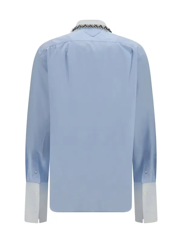 Prada Jewel Embellished Collar Shirt