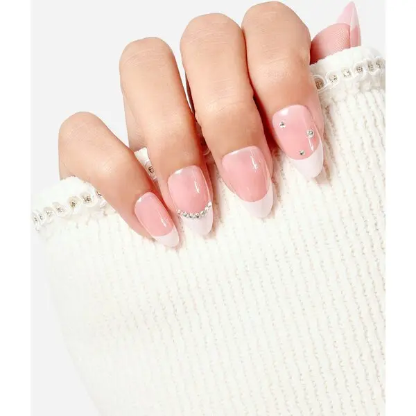 NEVER HAVE I EVER French But Make It Fabulous Short Almond Press On Nails - Pink