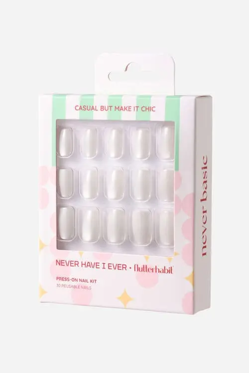 NEVER HAVE I EVER Casual But Make It Chic Square Press On Nails