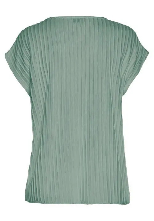 LASCANA Ribbed Short Sleeve Top - Sage