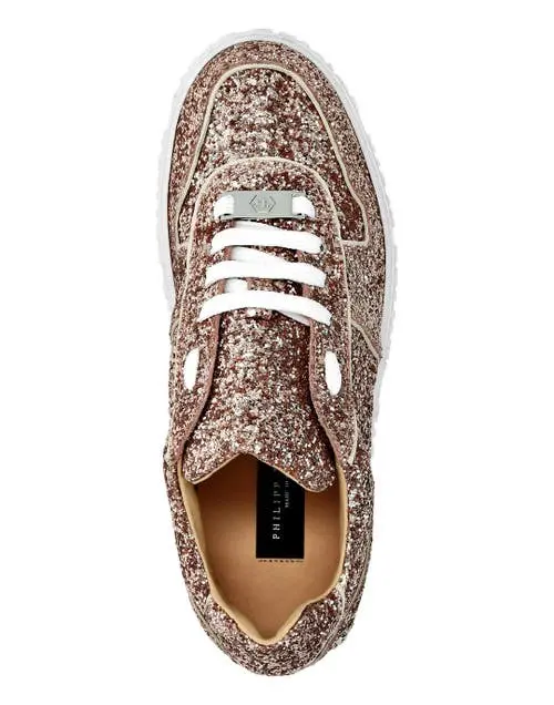 Philipp Plein King Power Glitter Embellished Lace-up Low-top Sneakers