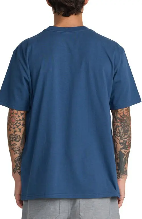 Rvca Americana Pocket Label Cotton T-shirt - Dark Denim