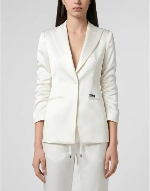 Philipp Plein Cady Cargo Fit Blazer - Offwhite