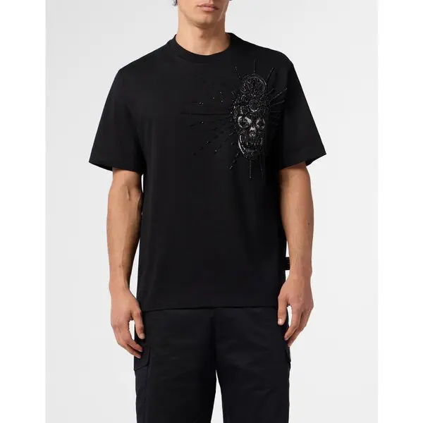 Philipp Plein Round Neck T-shirt Skull Stones - Black/black