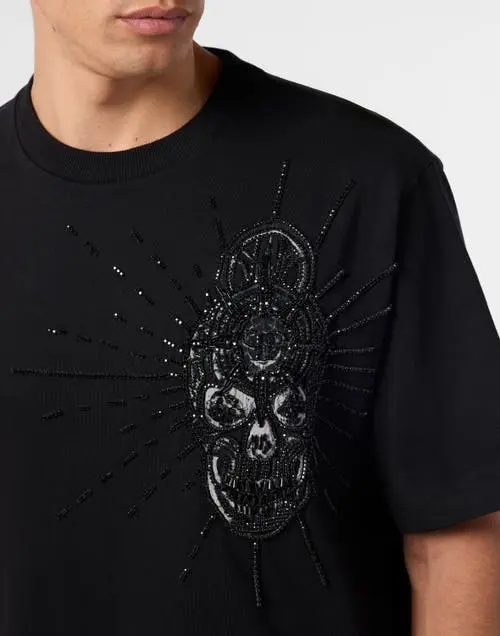 Philipp Plein Round Neck T-shirt Skull Stones