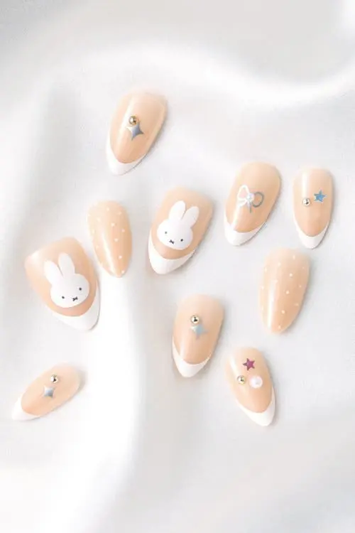 NEVER HAVE I EVER Fruity Miffy Almond Press On Nails - Beige