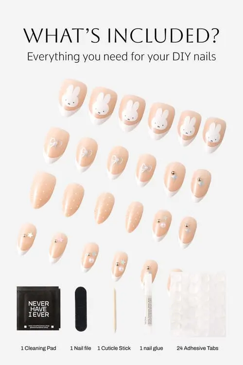 NEVER HAVE I EVER Fruity Miffy Almond Press On Nails