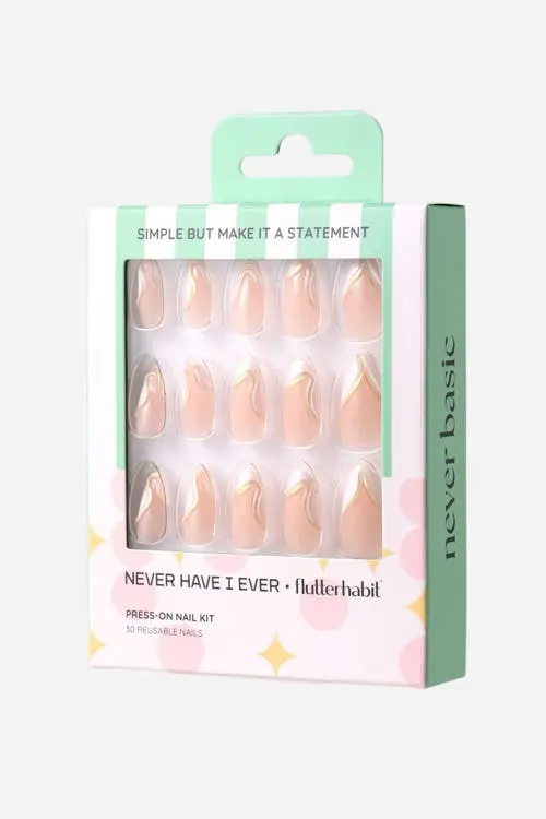 NEVER HAVE I EVER Simple But Make It A Statement Short Almond Press On Nails