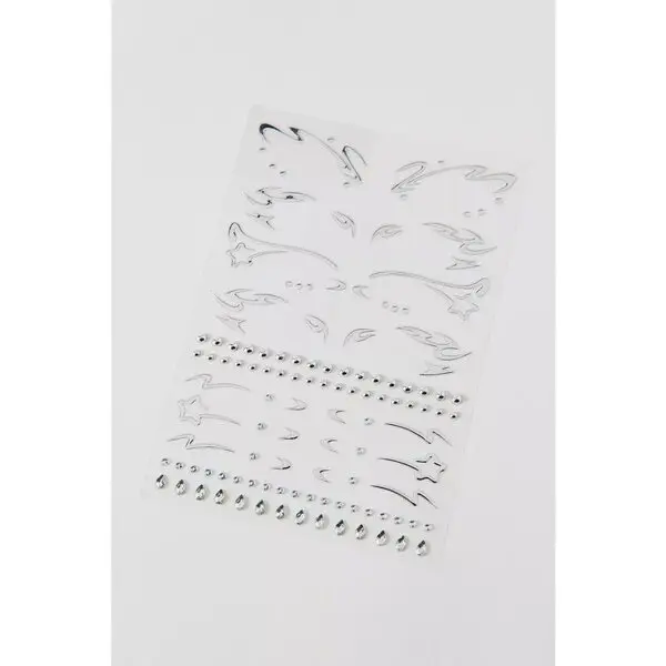 NEVER HAVE I EVER Chromed Out Face Adornments - Metallic Silver