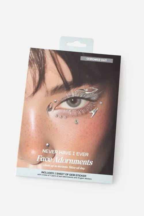 NEVER HAVE I EVER Chromed Out Face Adornments