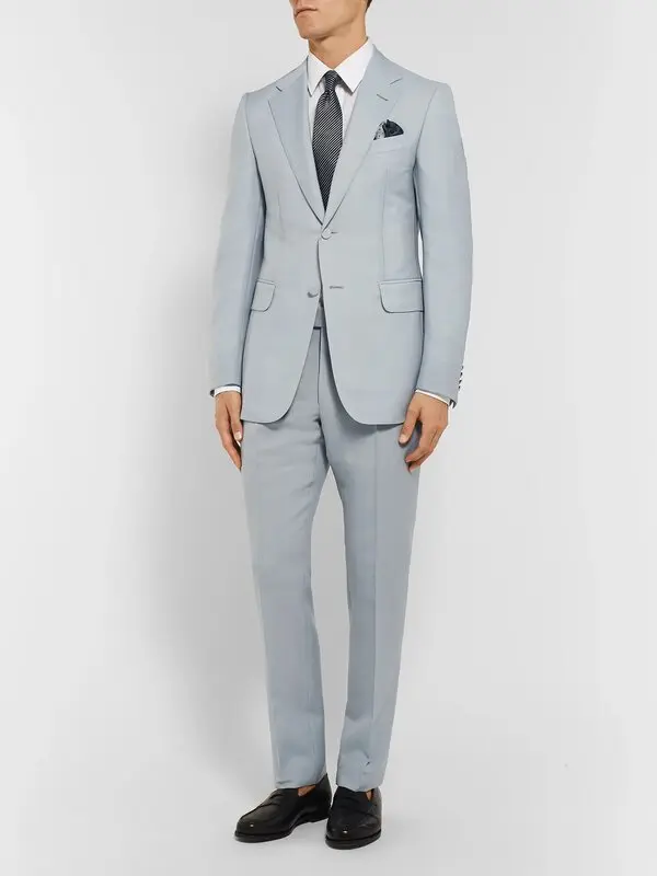 Dunhill Slim-fit Mohair And Wool-blend Suit Trousers