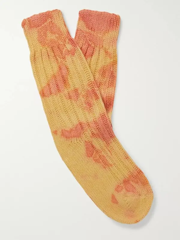 THE ELDER STATESMAN Hot Dye Yosemite Socks - Yellow