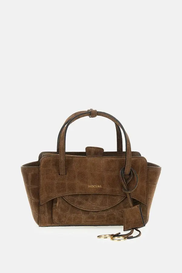 HIDESINS Suede Flap Crossbody Bag - Marrone