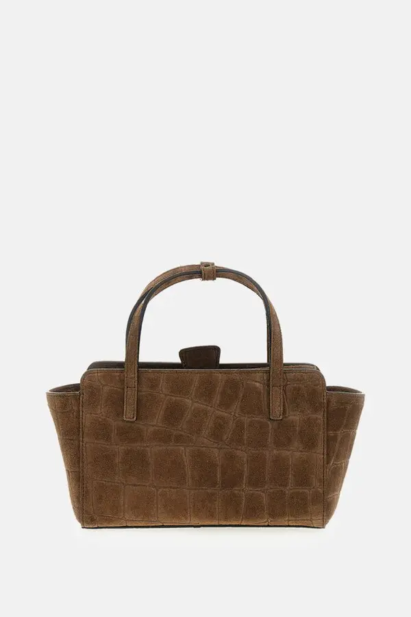 HIDESINS Suede Flap Crossbody Bag - Marrone
