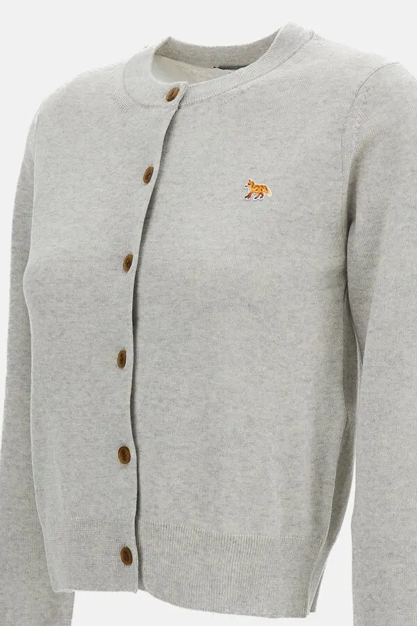 Maison Kitsuné Baby Fox Merino Wool Cardigan - Grigio