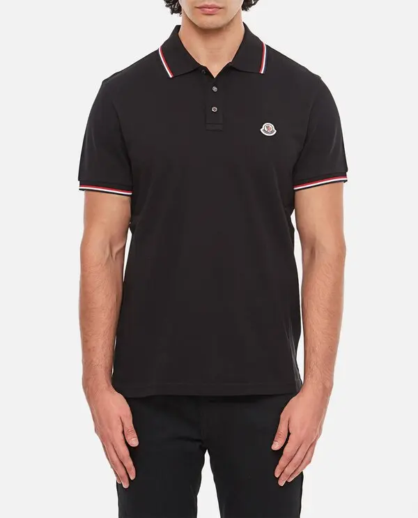 Moncler Cotton Polo Shirt - Black