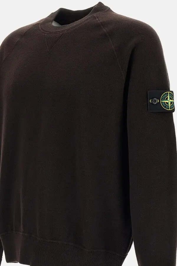 Stone Island Rws Wool Stretch Crew Neck Sweater - Marrone