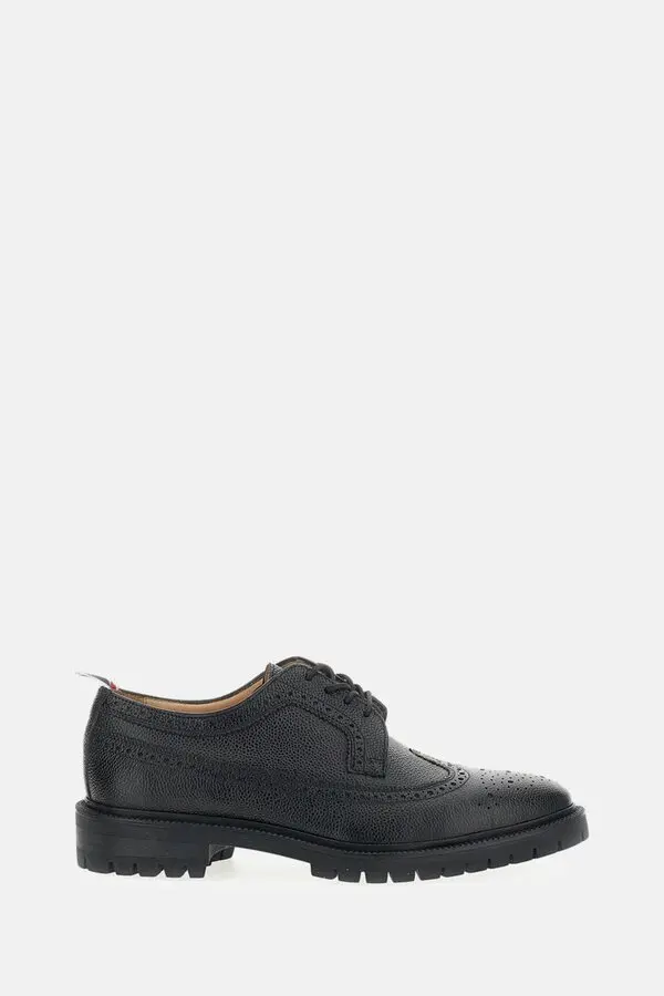 Thom Browne Longwing Brogue Shoes In Hammered Leather
