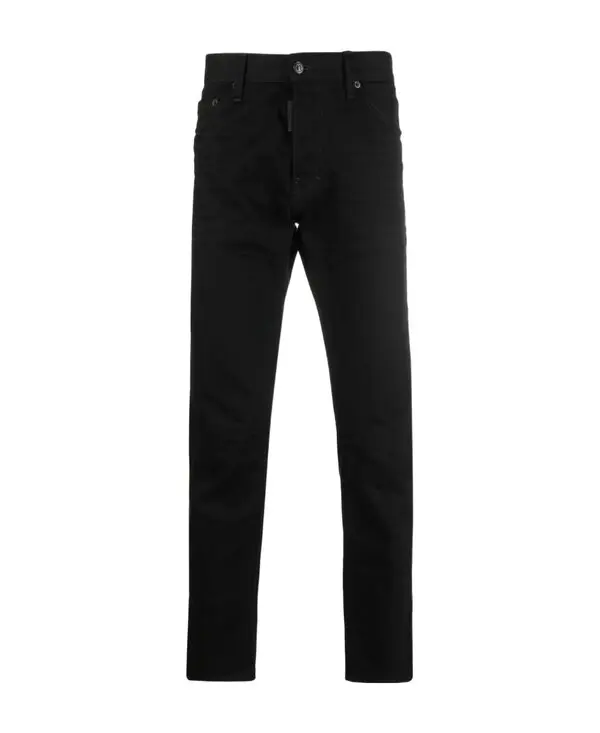Dsquared2 Logo-patch Slim-fit Jeans - Black